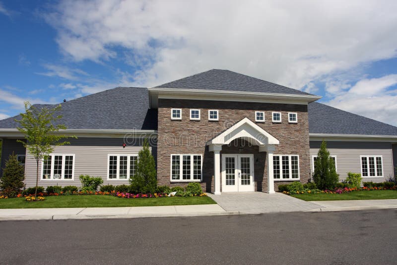 Club House stock image. Image of pool, lawn, building - 5888621