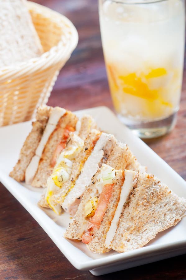 Club House Chicken Sandwich Stock Image - Image of herb, chop: 30385461