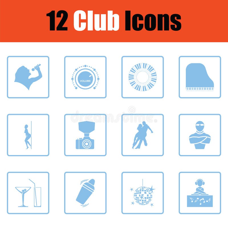 Club icon set stock vector. Illustration of nightclub - 94375380