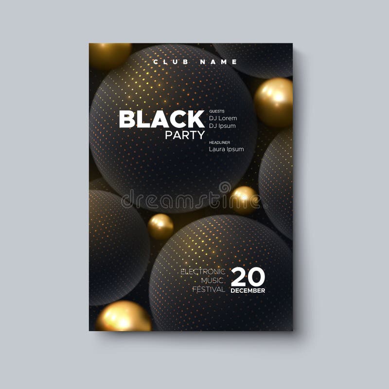 Club invitation template stock vector. Illustration of black - 283014916