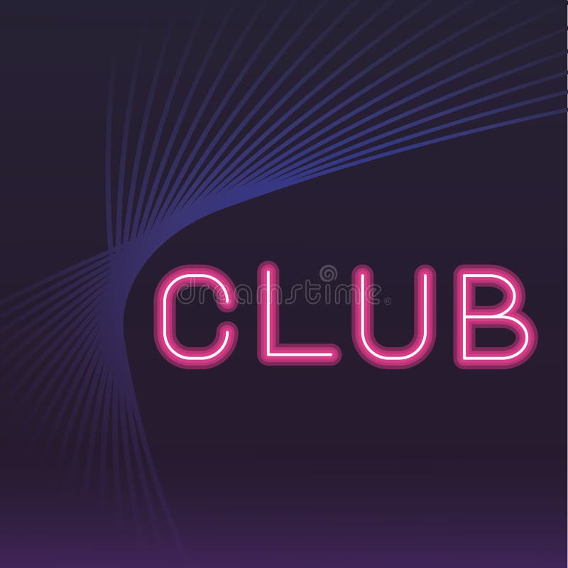 Club neon advertising stock vector. Illustration of future - 147242980