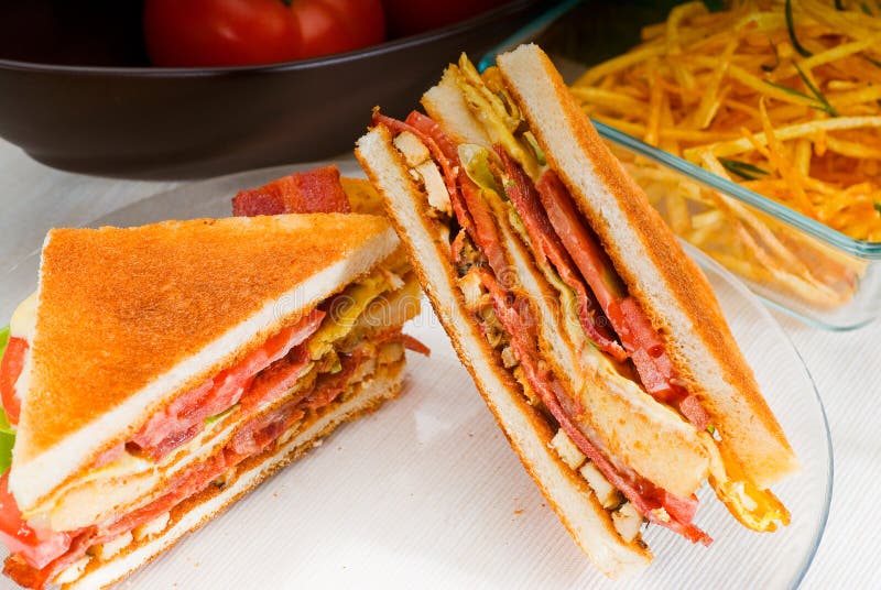 Club sandwich stock image. Image of meal, dine, french - 14789283