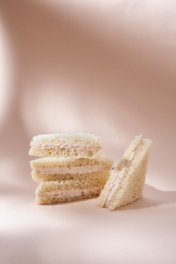 Club Sandwich with Fish Paste Stock Photo - Image of cream ...