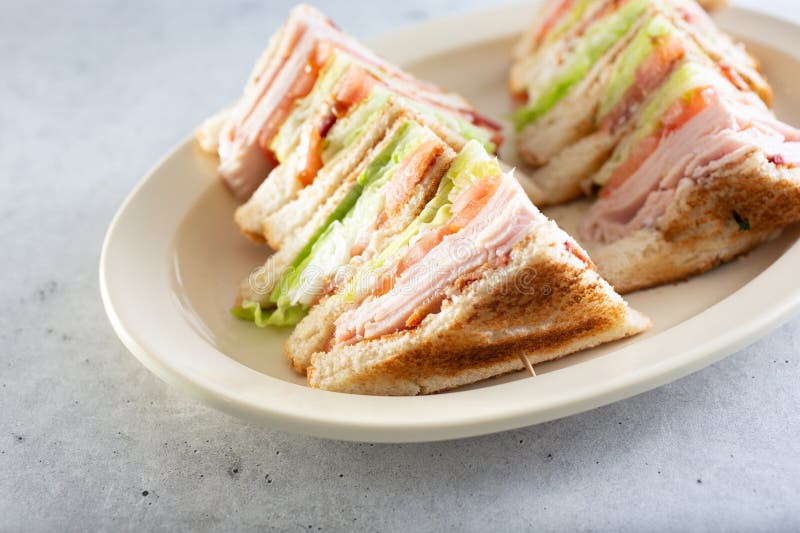 Club sandwich plate stock photo. Image of diner, dish - 277538876