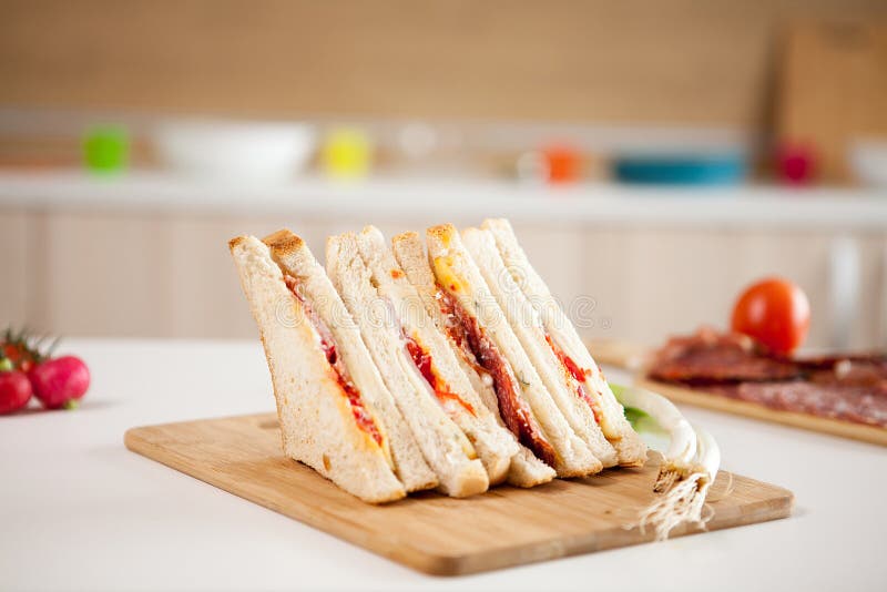Club Sandwich with White Bread Stock Image - Image of organic, lettuce ...