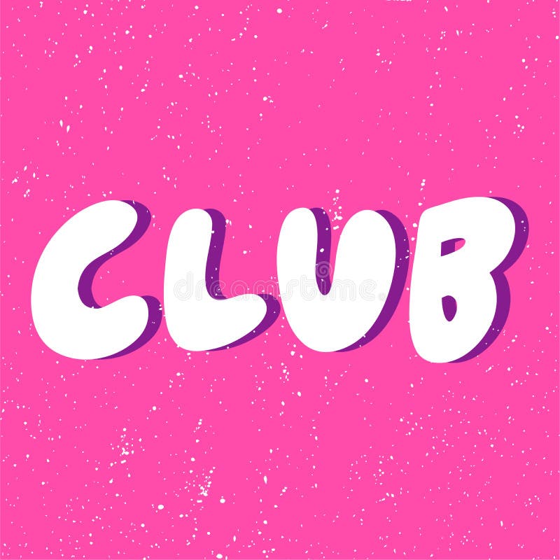 Club. Sticker for Social Media Content. Vector Hand Drawn Illustration ...