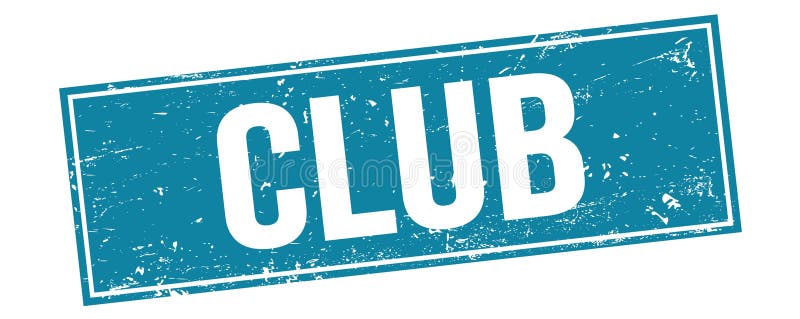 CLUB Text on Blue Grungy Rectangle Stamp Stock Illustration ...
