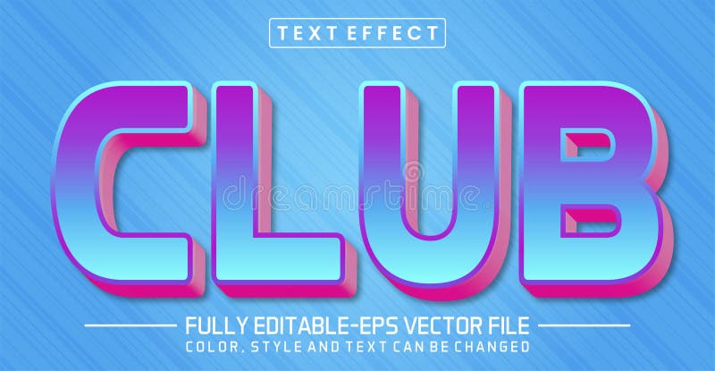 Club Text Editable Style Effect Stock Illustration - Illustration of ...