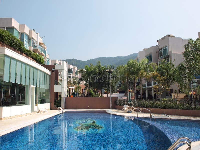 Clubhouse and Swimming Pool Stock Photo - Image of living, club: 15253194