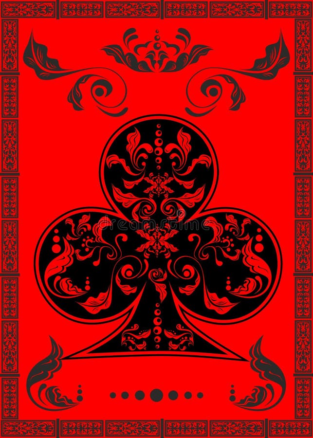 The clubs ace red stock vector. Illustration of suit - 103662194