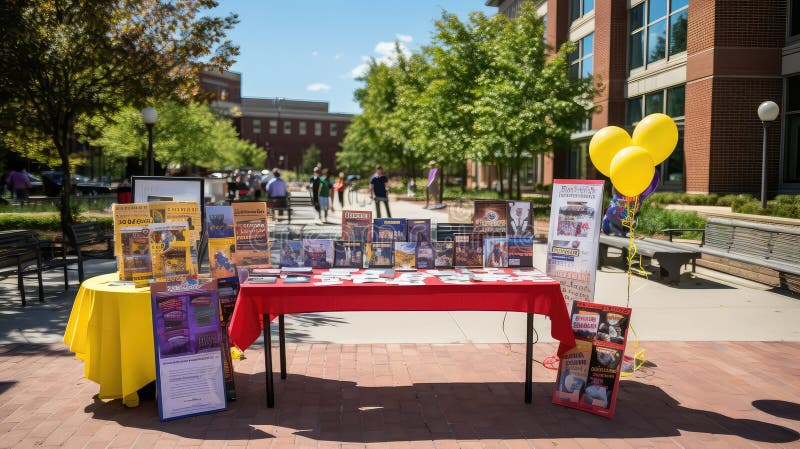 Clubs flyer table stock illustration. Illustration of campus - 369759847