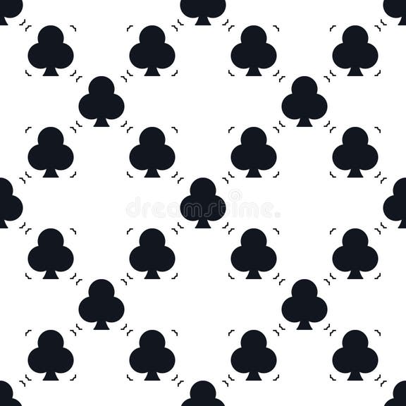 Clubs Playing Card Suit Vector Solid Modern Seamless Pattern Stock ...