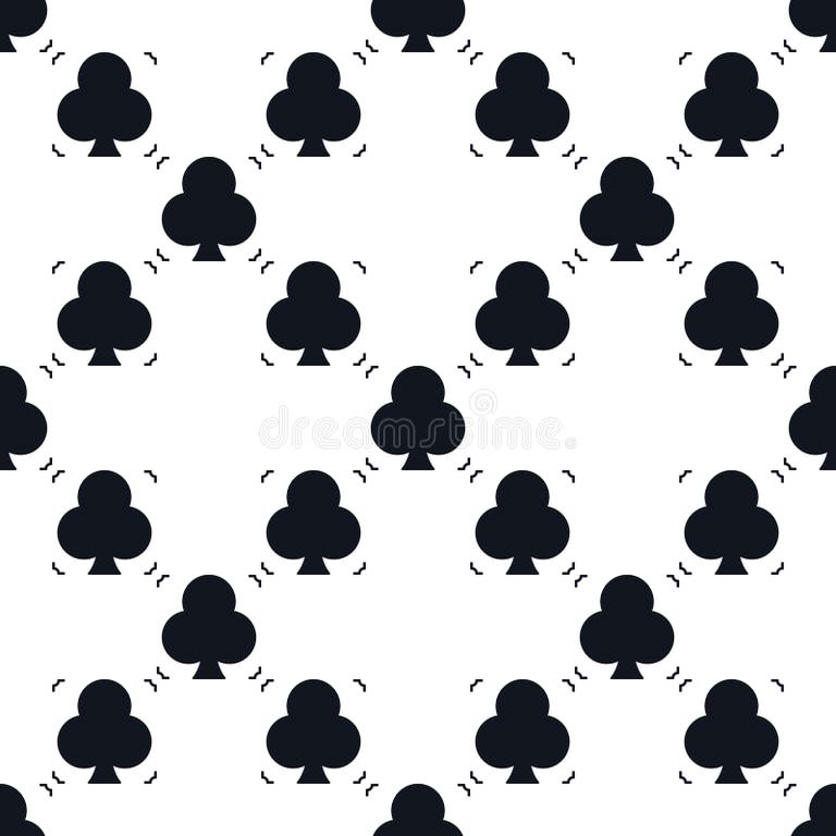 Clubs Playing Card Suit Vector Solid Modern Seamless Pattern Stock ...