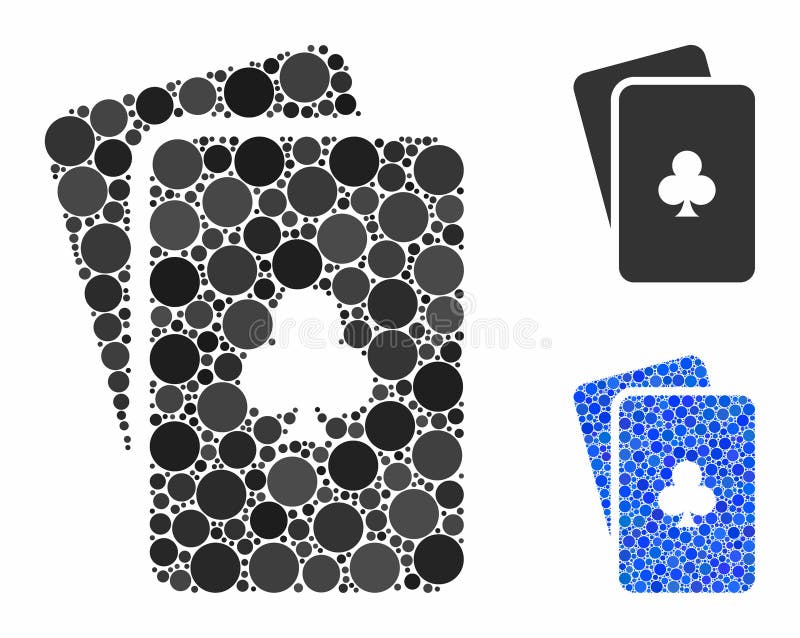 Clubs Playing Cards Composition Icon of Round Dots Stock Vector ...