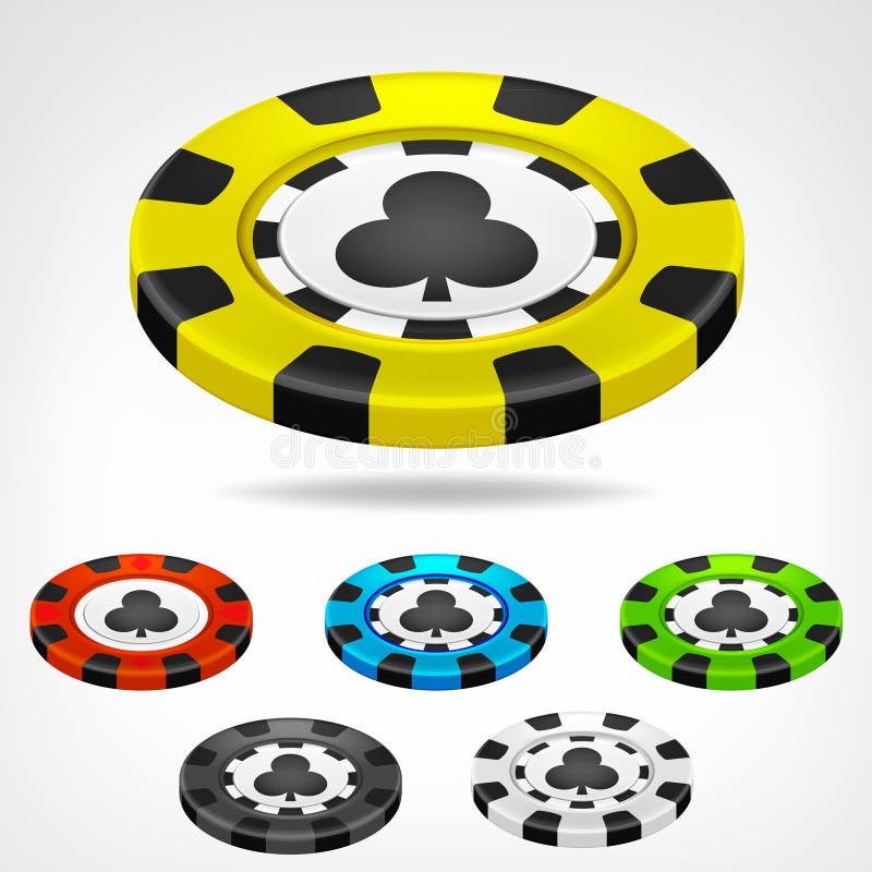Poker Chip Isometric Color Set 3D Object Stock Vector - Illustration of ...