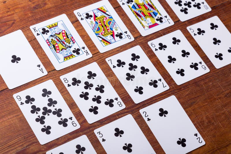 Clubs Set of playing cards stock image. Image of luck - 59808921