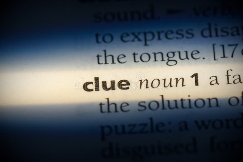 Clue stock image. Image of closeup, language, etymology - 161577823