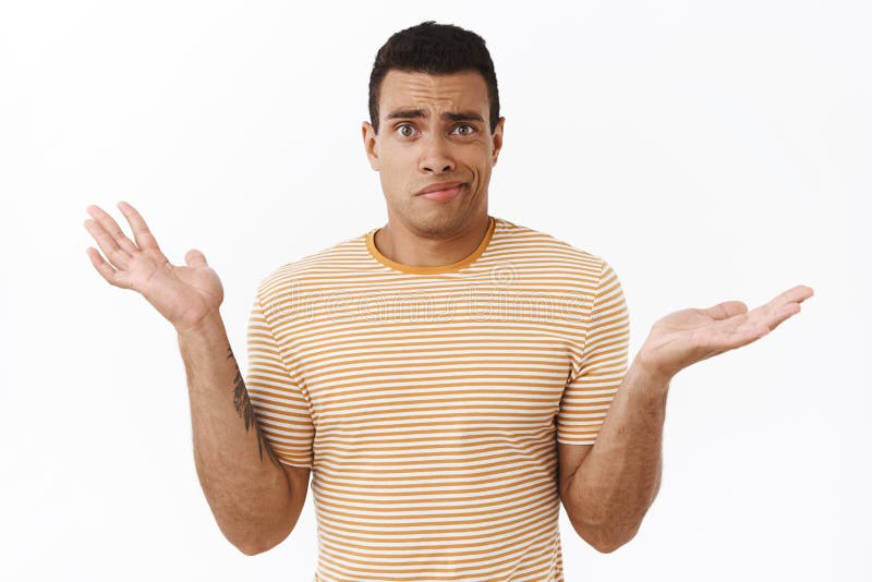 Clueless and Confused Young Perplexed Athletic Man Cant Understand ...