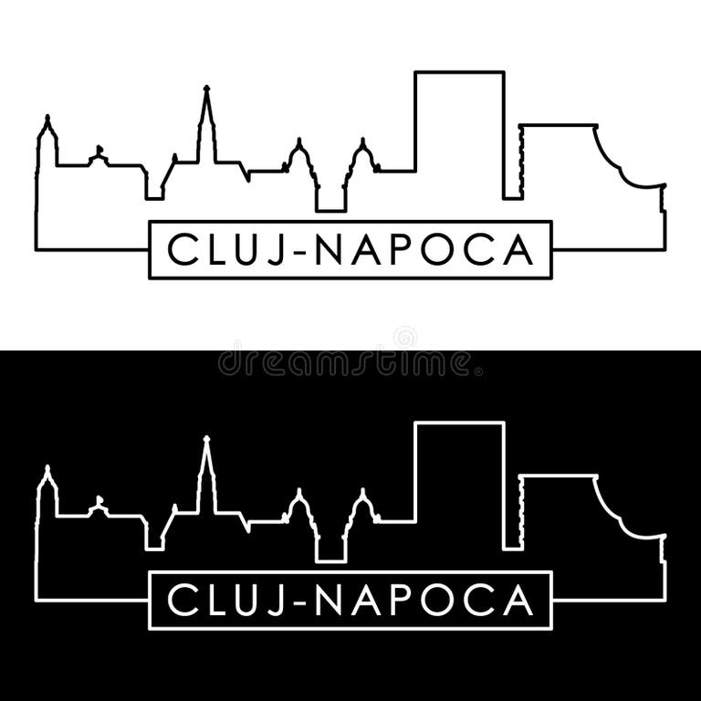 Cluj-Napoca Skyline. Linear Style Stock Vector - Illustration of ...