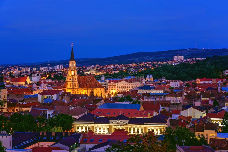 The Old Casino in Cluj Napoca at Night Stock Photo - Image of cazino ...
