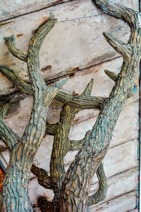 Clumsy Artificial Tree Supports Roof Like Decorative Pillar, Column ...