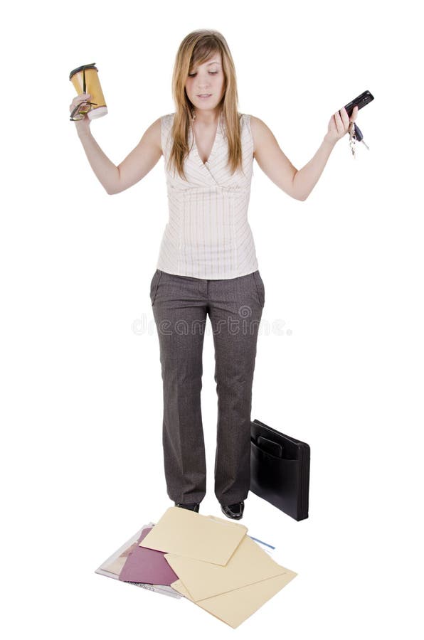 Clumsy businesswoman stock image. Image of white, attractive - 35585905