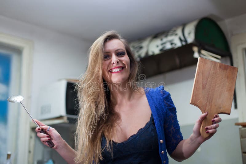 Clumsy cook stock image. Image of cook, clumsy, female - 94025409