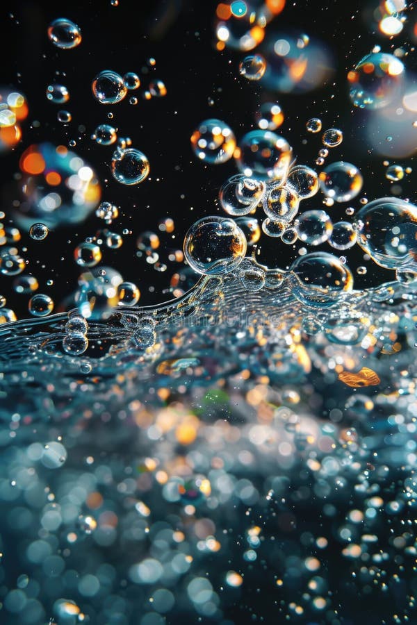 A Cluster of Air Bubbles Rising through Calm Water Stock Image - Image ...