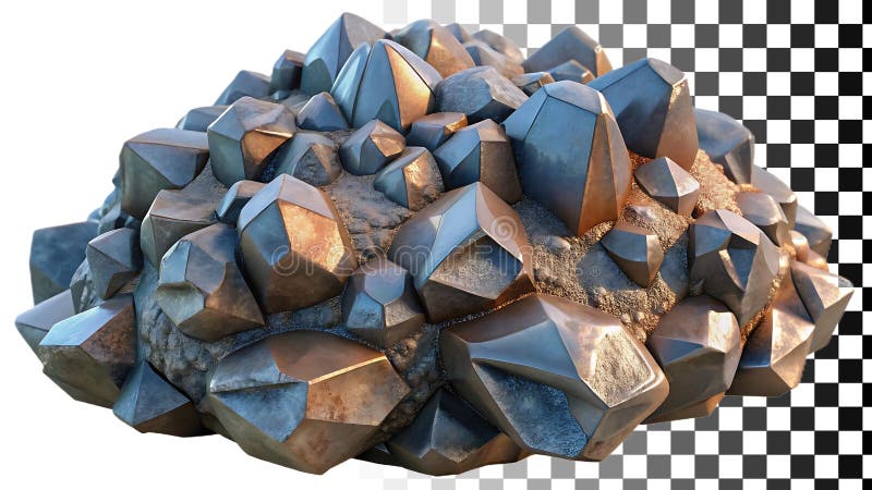 Cluster of Angular Grey Rocks or Mineral Crystals Geological Formation ...