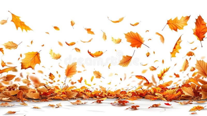 A Cluster of Autumn Leaves on the Ground with More Leaves Falling from ...