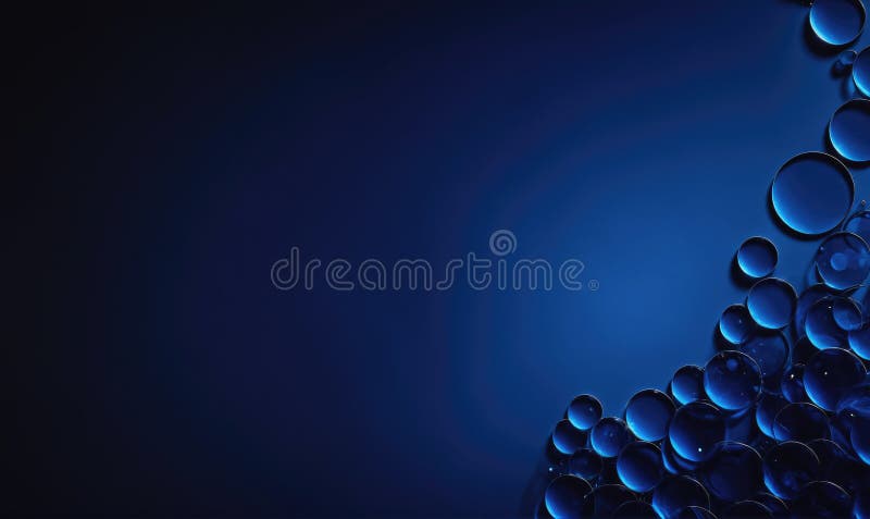 A Cluster of Blue Bubbles Floats on a Deep Blue Background Stock Photo - Image of fluid, closeup ...