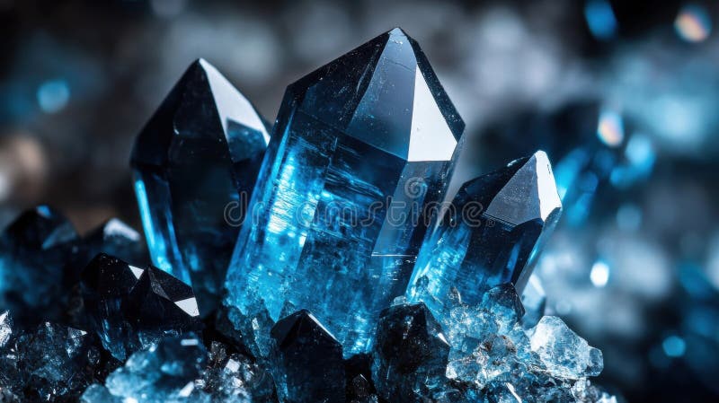 A Cluster of Blue Crystals on a Pile of Ice Stock Illustration ...