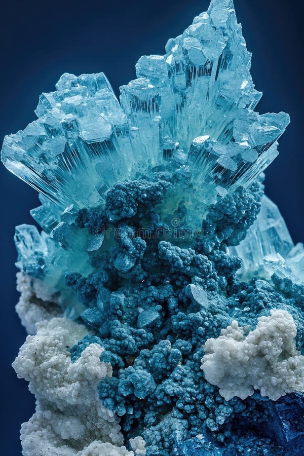 A Cluster of Blue Crystals Sitting on Top of a Rock, Perfect for ...