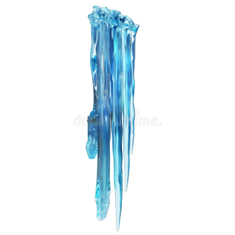 A Cluster of Blue Icicles Hanging from a White Background Stock Photo ...