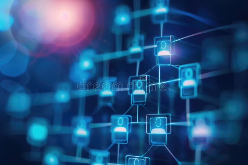 A Cluster of Blue Lights Linked Together Stock Photo - Image of ...