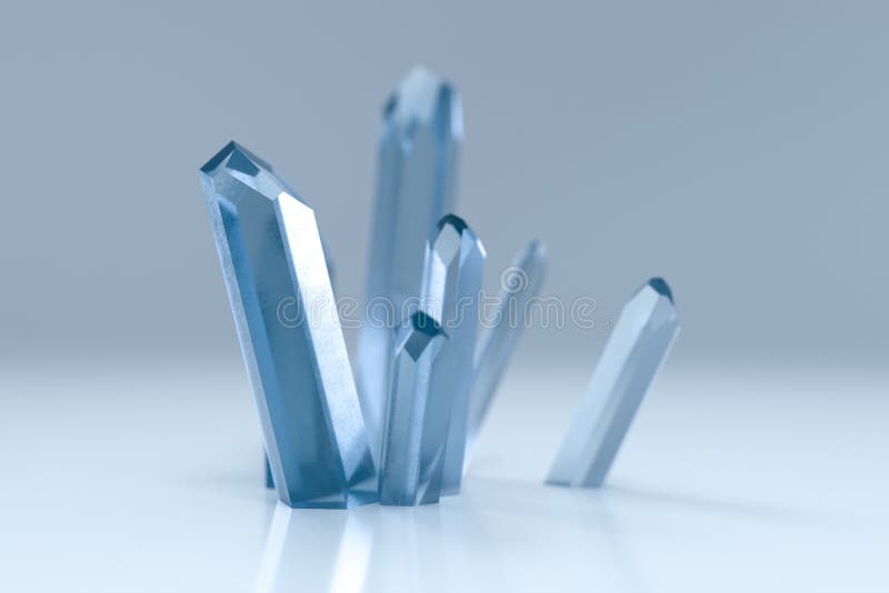A Cluster of Blue Magic Crystal Gather Together, 3d Rendering Stock ...
