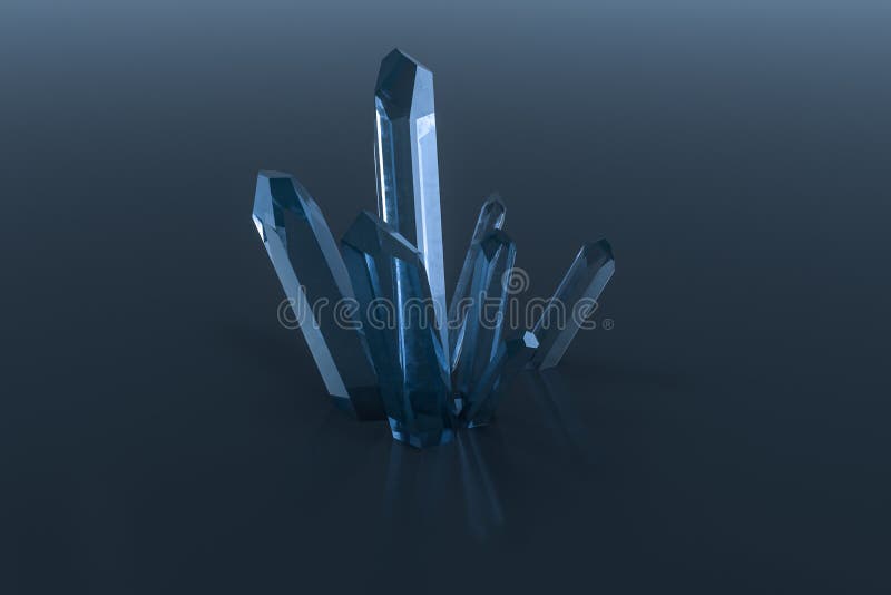 A Cluster of Blue Magic Crystal Gather Together, 3d Rendering Stock ...