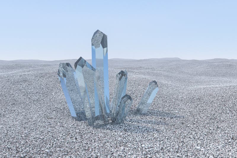 A Cluster of Blue Magic Crystal Gather Together, 3d Rendering Stock ...