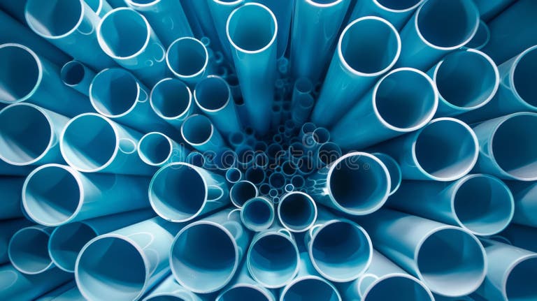 A Cluster of Blue Pipes.AI Generated Image Stock Image - Image of stack ...