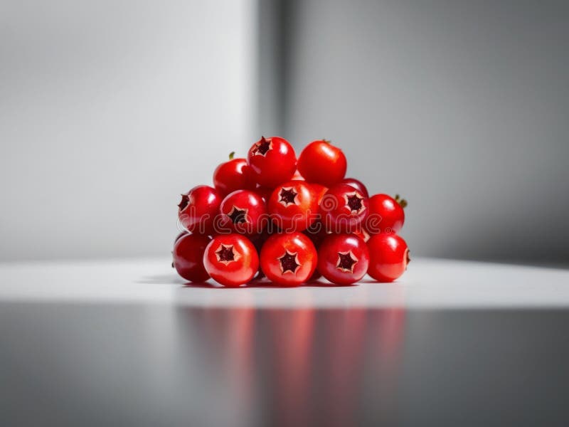 A Cluster of Bright Red Berries Captured in a Tight Frame. Stock ...