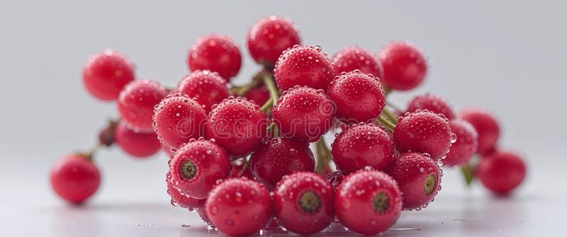 A Cluster of Bright Red Berries Captured in a Tight Shot Stock Photo ...