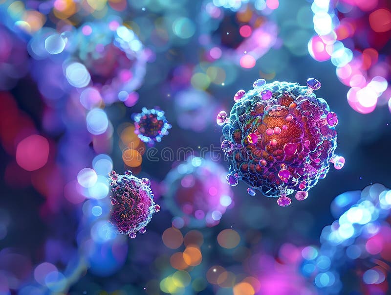 Cluster of Bubble Virus Spheres Stock Illustration - Illustration of ...