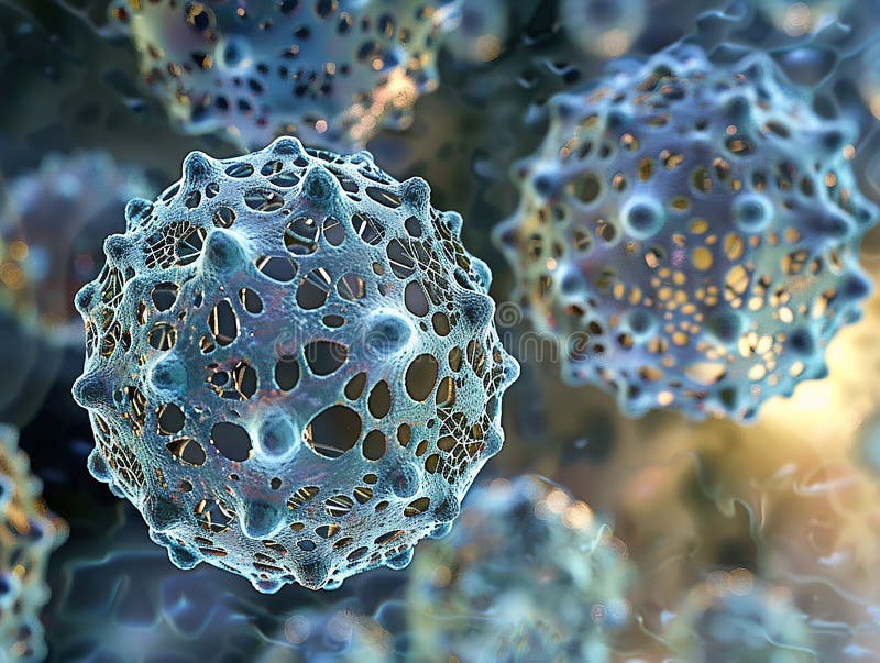 Cluster of Bubble Virus Spheres Stock Illustration - Illustration of ...
