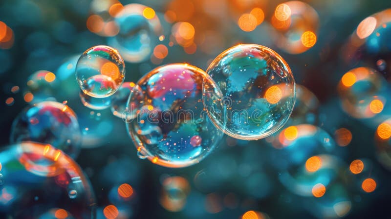Cluster of Bubbles Drifting in Air Stock Image - Image of colorful ...