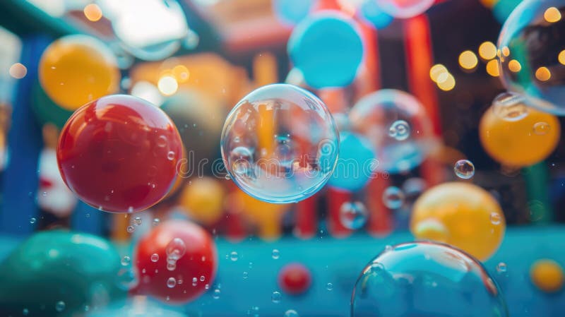 A Cluster of Bubbles Floating in Mid-air Stock Illustration ...