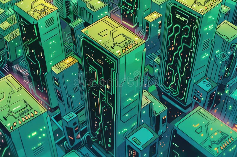 A Cluster of Buildings in a Bustling City. Suitable for Urban Concept ...