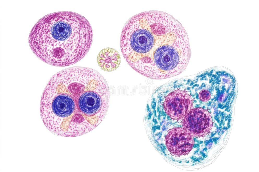 A Cluster of Cells, Illustration of Cell Morphology Stock Image - Image ...