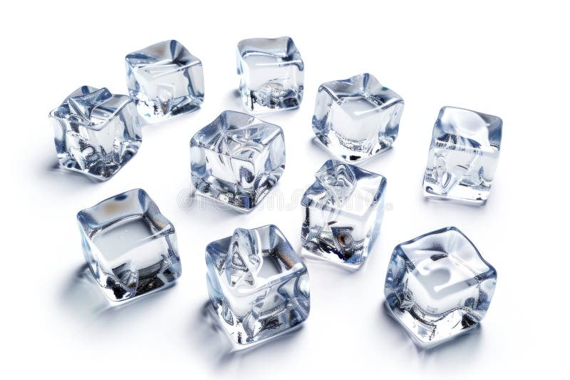 A Cluster of Clear Ice Cubes Sitting on a White Surface, Perfect for ...
