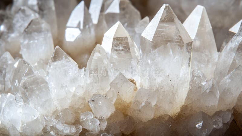 Cluster of Clear Quartz Crystals Formation Stock Illustration ...