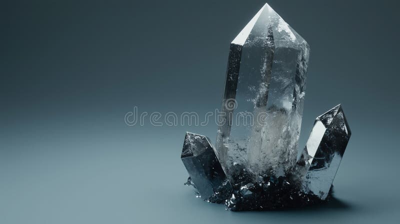 Cluster of Clear Quartz Crystals Reflective Geometry and Texture Stock ...
